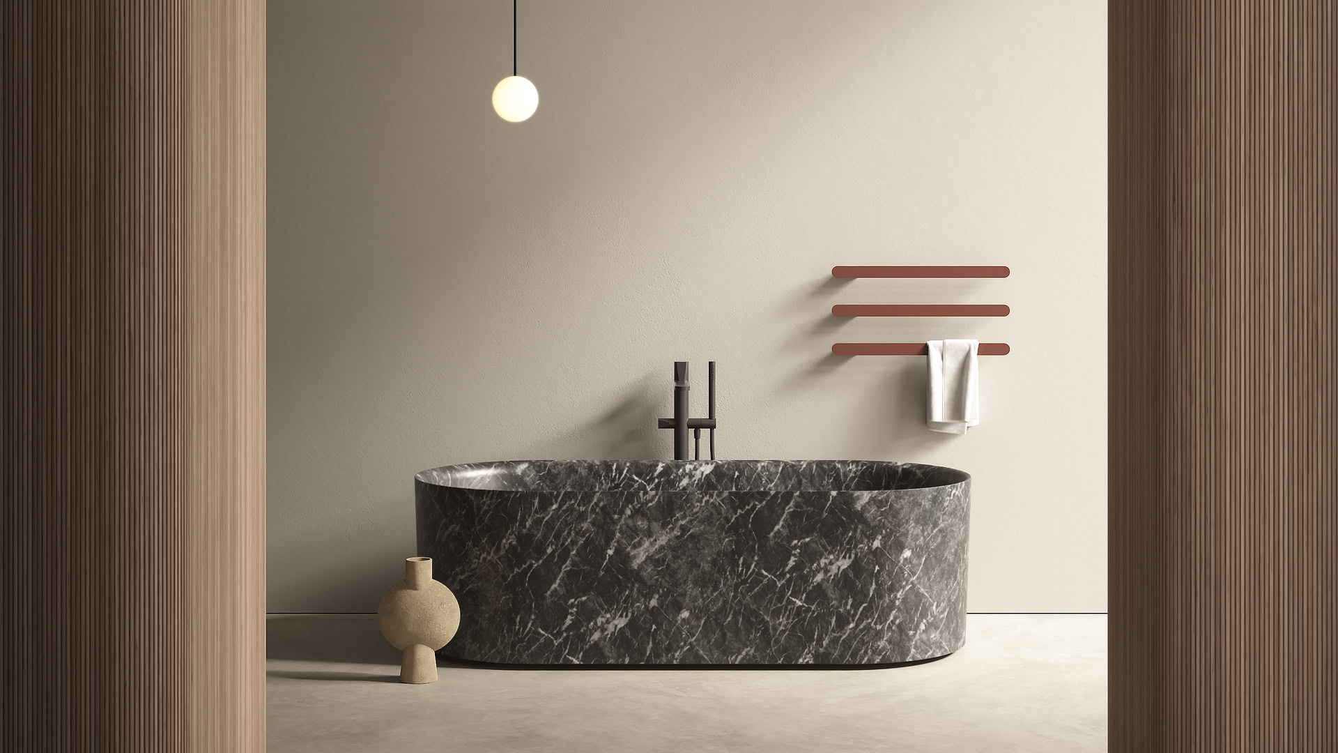 Nebula marble or stone oval bathtub - Antonio Lupi